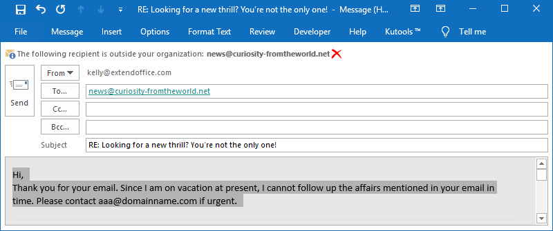 Email Templates in Outlook