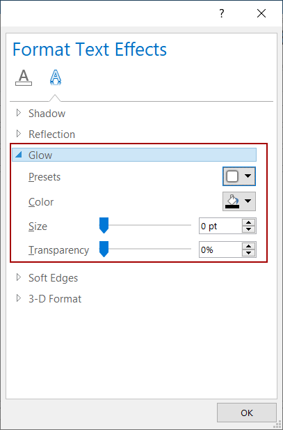 Text Glow - Format Text Effects