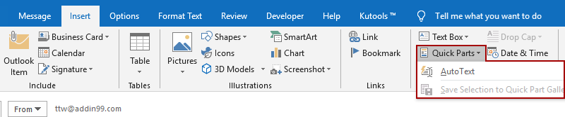Quick Parts in Outlook