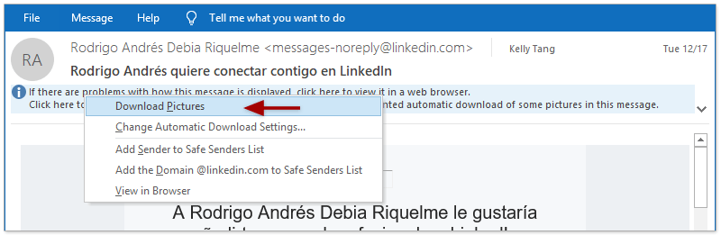 Read Emails in Outlook