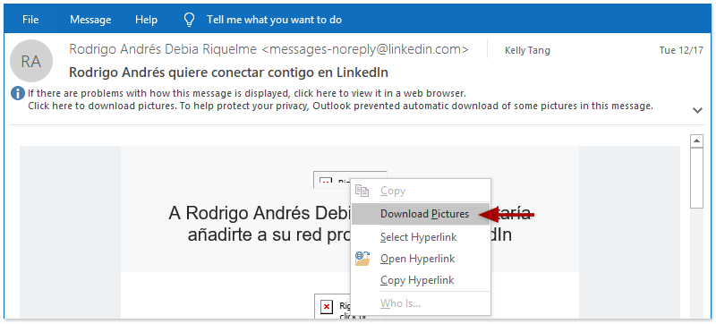 Read Emails in Outlook
