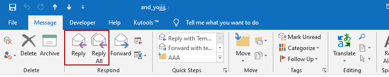 Reply Emails in Outlook