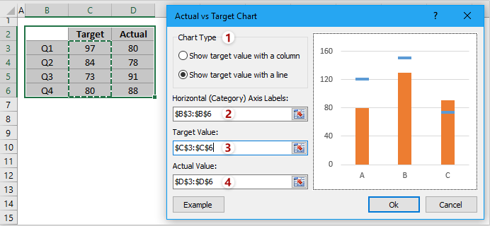 Quickly Create An Actual Vs Target Chart In Excel