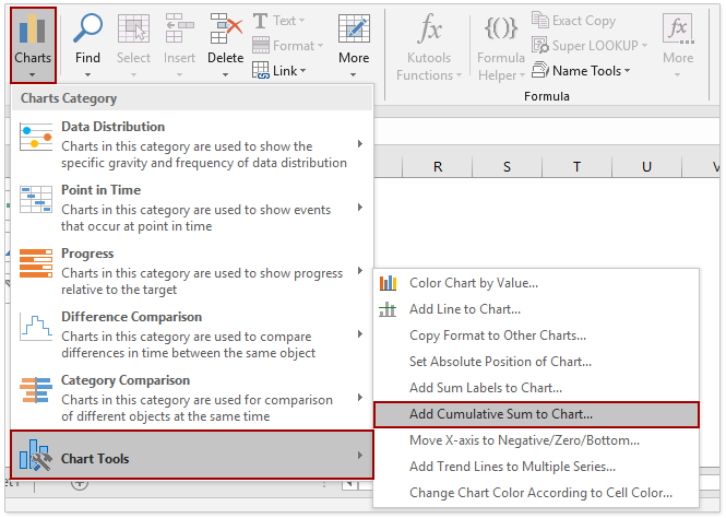 Quickly Add An Accumulated Total Line To Excel Charts With Kutools
