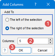 Easily add columns to right or left of the selected column in Excel
