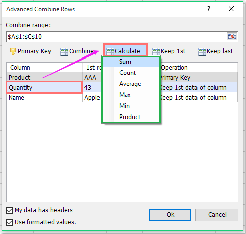Quickly combine rows based on same value in Excel
