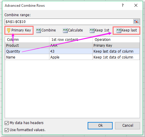 Quickly combine rows based on same value in Excel