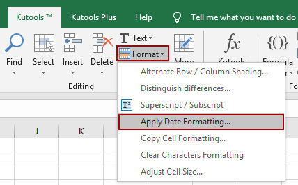 Quickly change date format in Excel