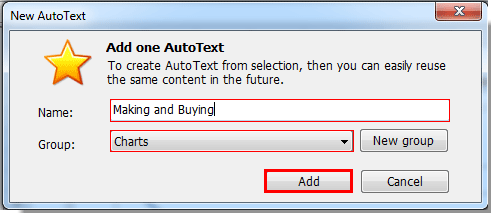 Easily create and insert Auto Text entry in Excel