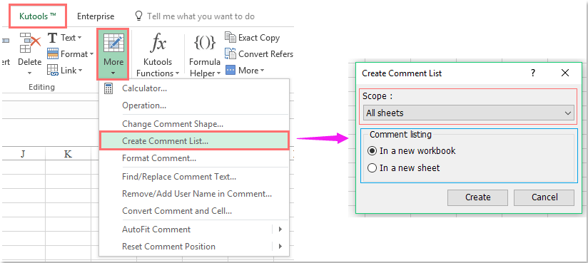 Quickly modify and manager multiple cell comments in Excel
