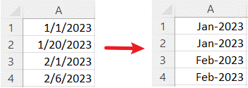 Quickly change date format in Excel