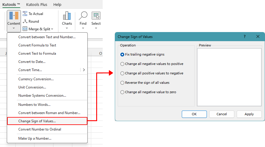 Quickly change sign of numbers in Excel