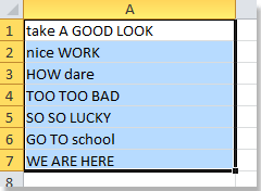 Quickly change case of text to all caps, lower and proper in Excel