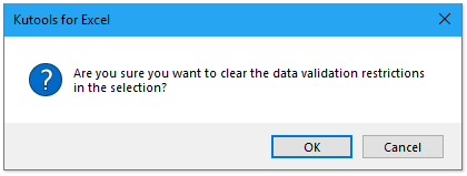 Batch clear all data validation restrictions from selection in Excel