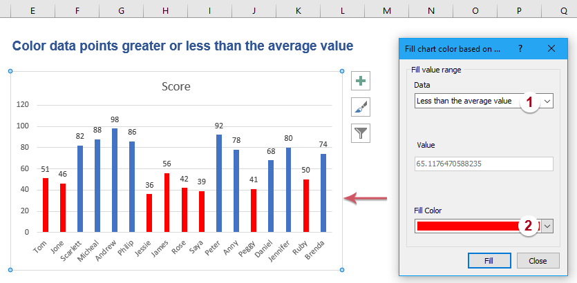 Color The Chart Bars Based On Cell Value With Ease In Excel
