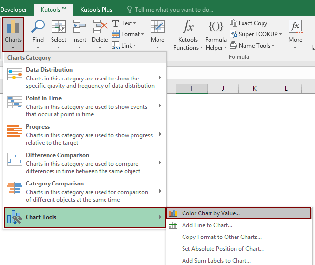 Color the chart bars based on cell value with ease in Excel