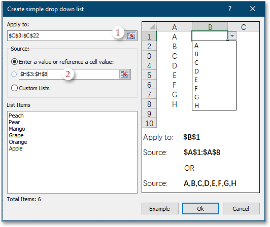 Quickly color/conditional formatting drop-down list in Excel
