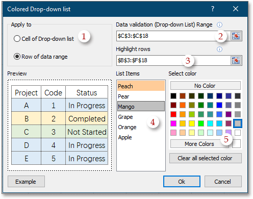 Quickly color/conditional formatting drop-down list in Excel