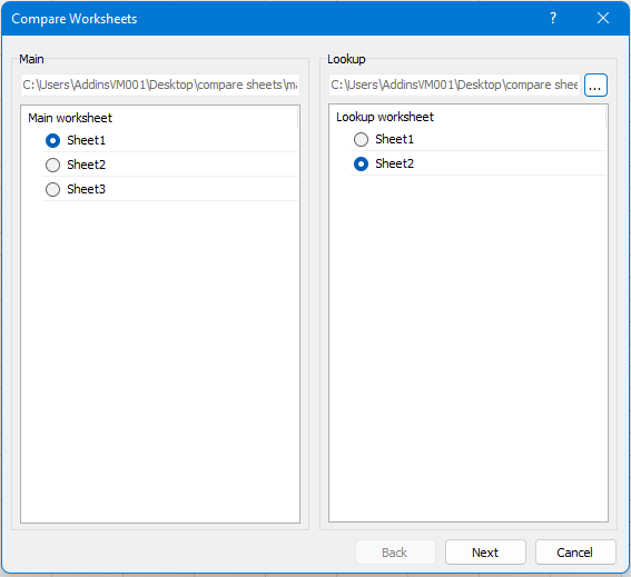 Compare worksheets and highlight different cells in Excel