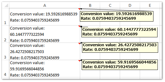 Quickly convert between cell contents and comments in Excel