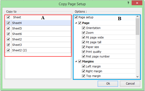 Quickly Copy Page Setup From One Worksheet To Others Or Entire Workbook 