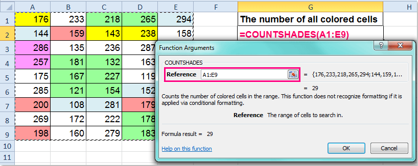 Using A Function To Count Sum Cells By Fill Or Font Color In Excel