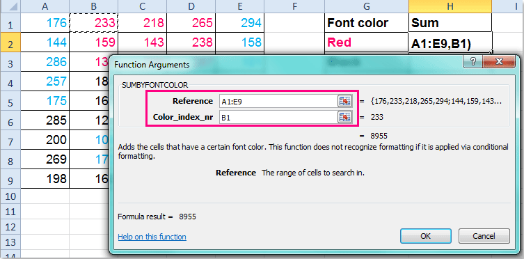 Using a function to count / sum cells by fill or font color in Excel