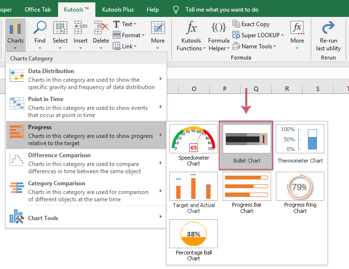 Create bullet chart Quickly and easily in Excel