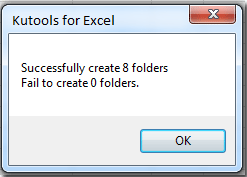 Quickly create folders based on cell values in Excel
