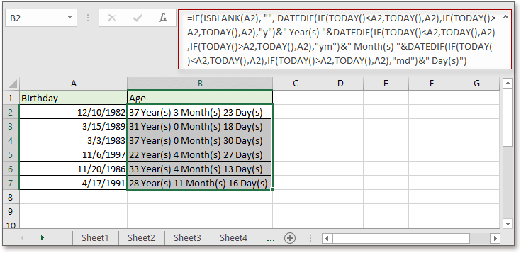 Excel calculate date and time: Add, subtract date time, time difference, age calculation