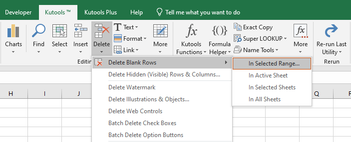 Quickly remove or delete all blank rows from bottom / a range in Excel