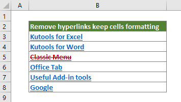 Easily Remove Links & Hyperlinks in Microsoft Excel with Kutools