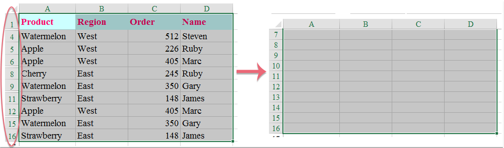 Quickly delete blank or hidden rows (columns) in Excel