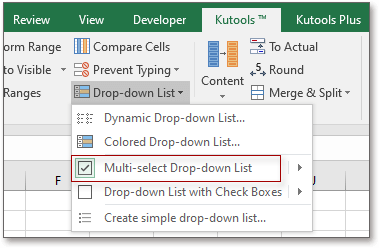Seleccione rápidamente varios elementos de las listas desplegables en Excel