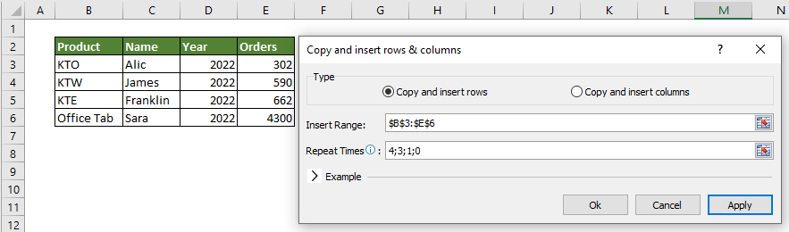 Quickly Duplicate Rows Or Columns Based On Cell Value In A Specific 