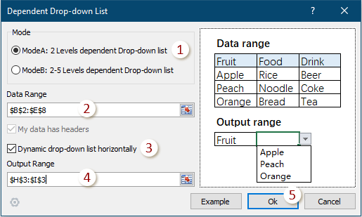Quickly create multiple levels drop-down list in Excel