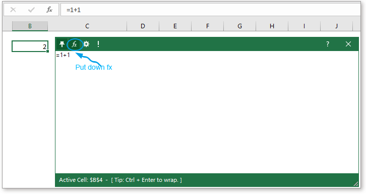 Show full contents of cell and enhance editing in Excel