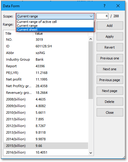 Quickly create a data entry form in Excel