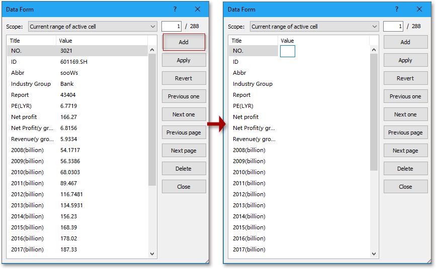 Quickly create a data entry form in Excel