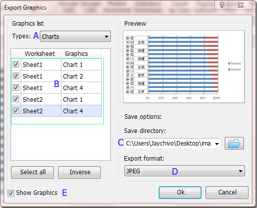 Save and export charts graphs (pictures or shapes) as JPEG image files ...