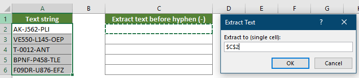 Quickly extract certain text from cells in Excel