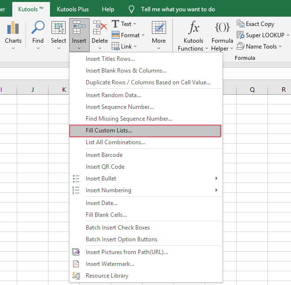 Quickly create custom lists and fill cells with them in Excel
