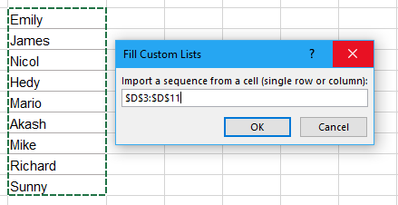 Quickly create custom lists and fill cells with them in Excel