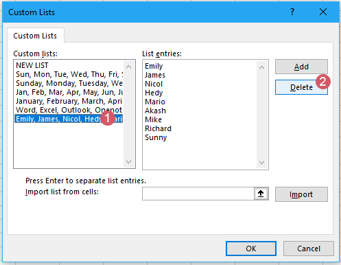 Quickly create custom lists and fill cells with them in Excel