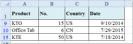 Quickly filter data based on cell value with multiple criteria in Excel