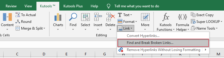 Quickly find and break broken links (external references) in Excel
