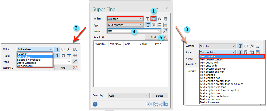 Quickly find specific text strings only in the comments in Excel