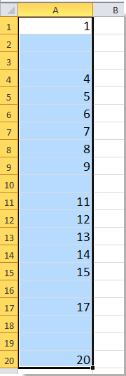 Quickly find and fill missing numbers in sequence in Excel