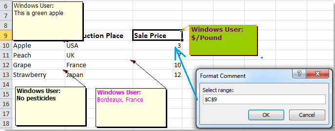 Quickly format all comments based on a comment in Excel