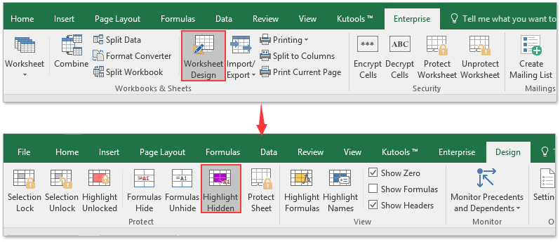 Quickly highlight cells with hidden formulas in Excel